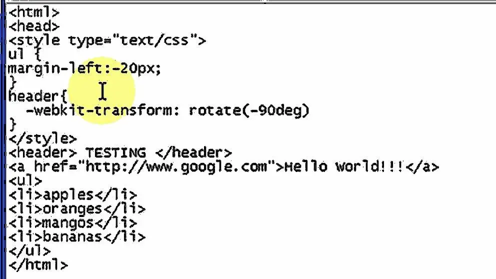 How Do You Change Vertical To Horizontal In HTML 